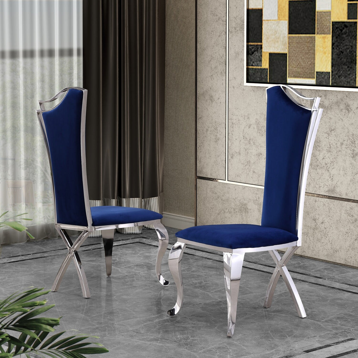 Angel Dining Chair (Blue) – Fully Furnished