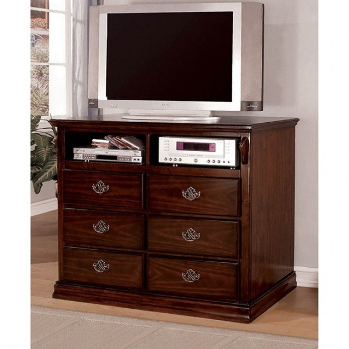 Tuscan TV Stand (Dark Pine) – Fully Furnished