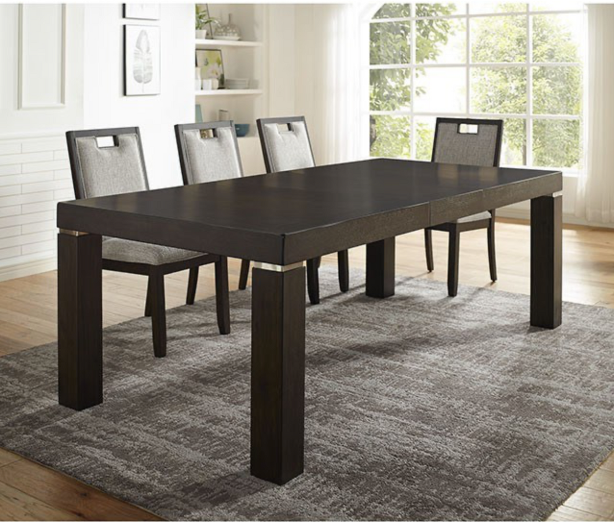 Caterina Expandable Dining Set (Dark Walnut) – Fully Furnished